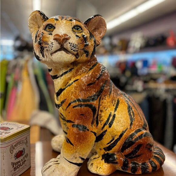 Accents | Mcm Vintage Italian Ceramic Tiger Cub Sculpture | Poshmark